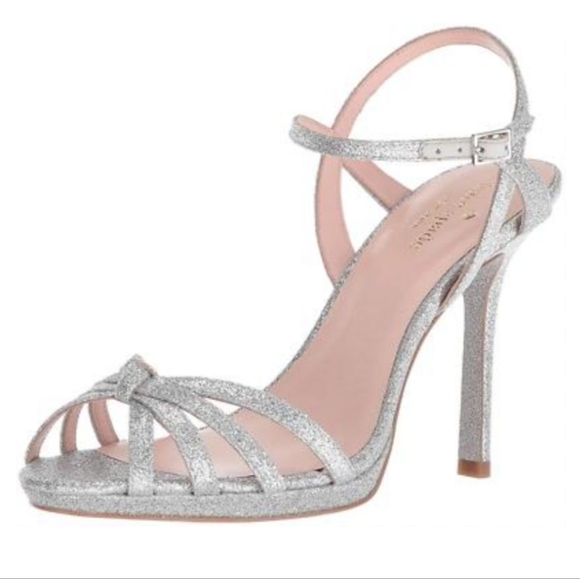 kate spade | Shoes | Kate Spade Florence Silver Thin Glitter Heeled ...